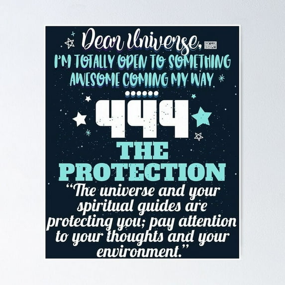 444 PROTECTION UNIVERSE REPEATING NUMBER MEANING UNFRAMED Poster, 16x24 ...