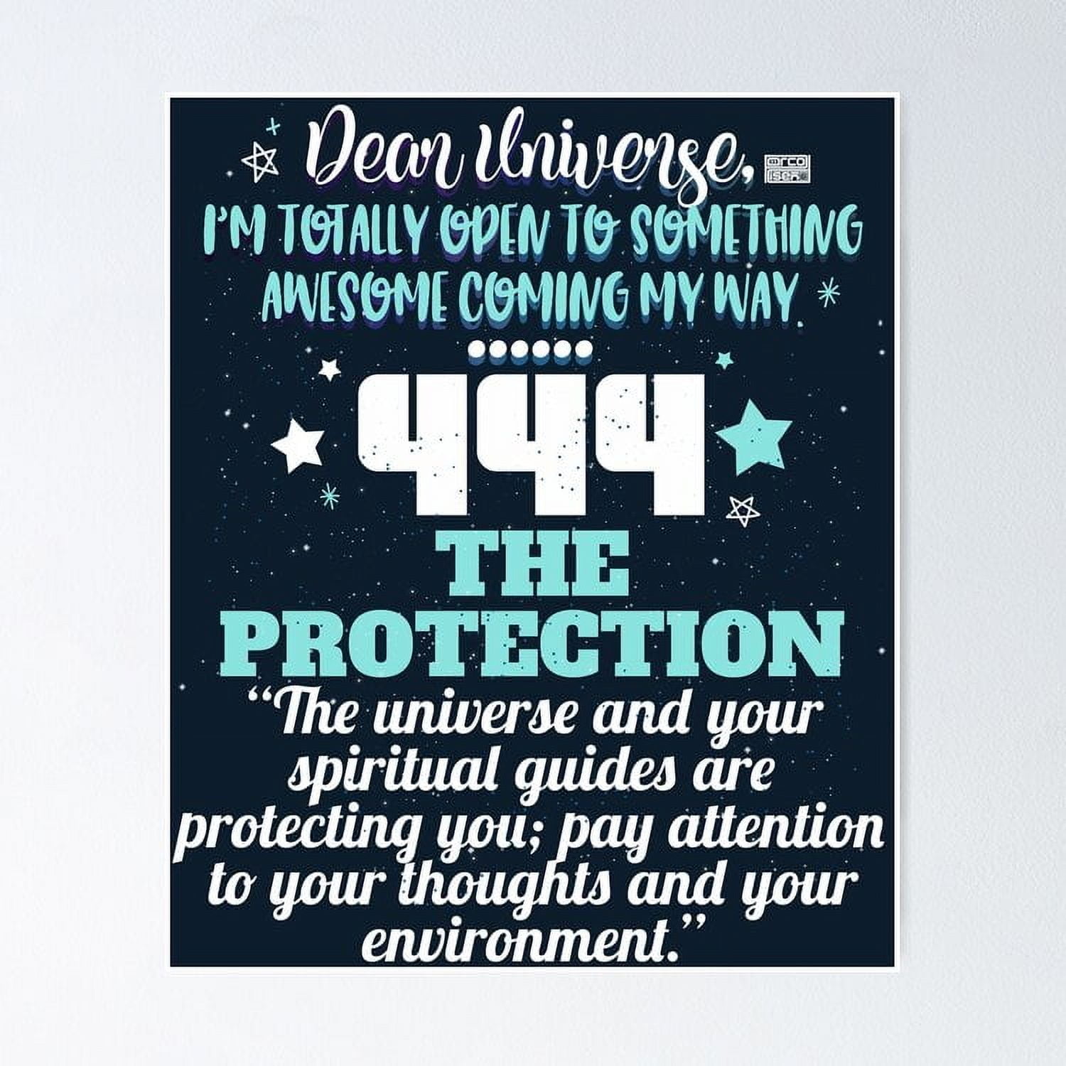 444 PROTECTION UNIVERSE REPEATING NUMBER MEANING UNFRAMED Poster, 24x36 ...