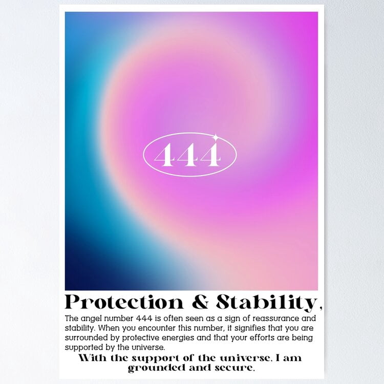 444 - Positive Affirmations Angel Numbers UNFRAMED Poster, 16x24 ...