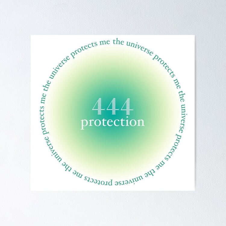444 Protection Angel Number Poster- Unframed Poster | Wall Art ...