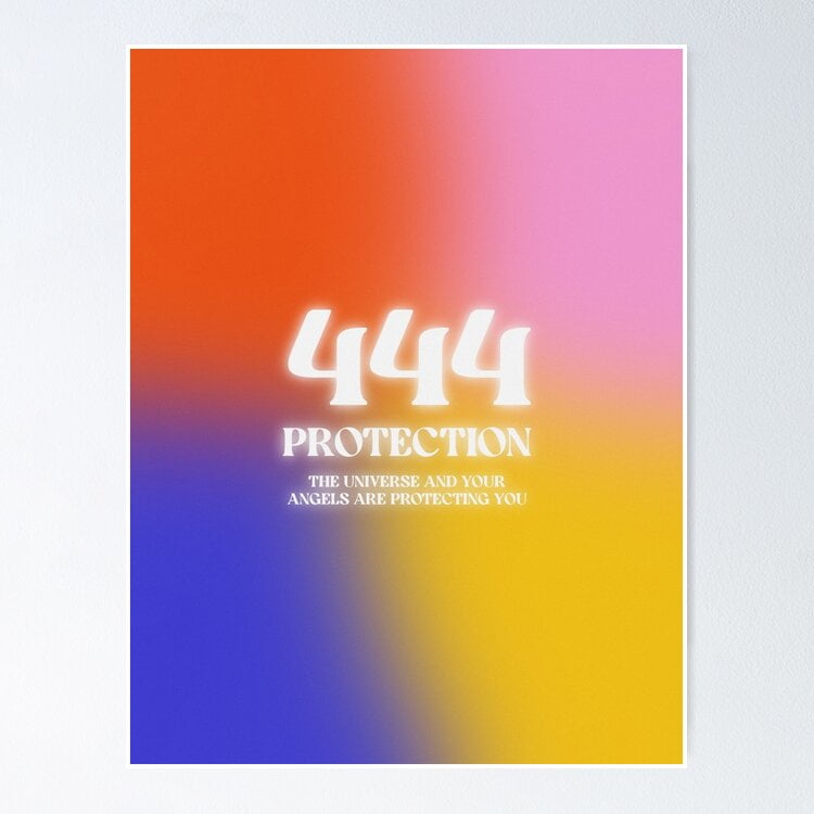 444 Protection, Angel Numbers - Spirituality Quotes UNFRAMED Poster ...