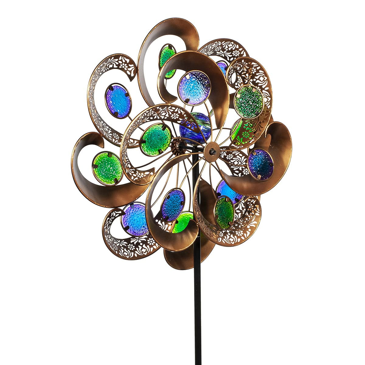 4489W Illuminarie Apostrophe-Prism Glass Dual-Motion WindWheel Outdoor ...