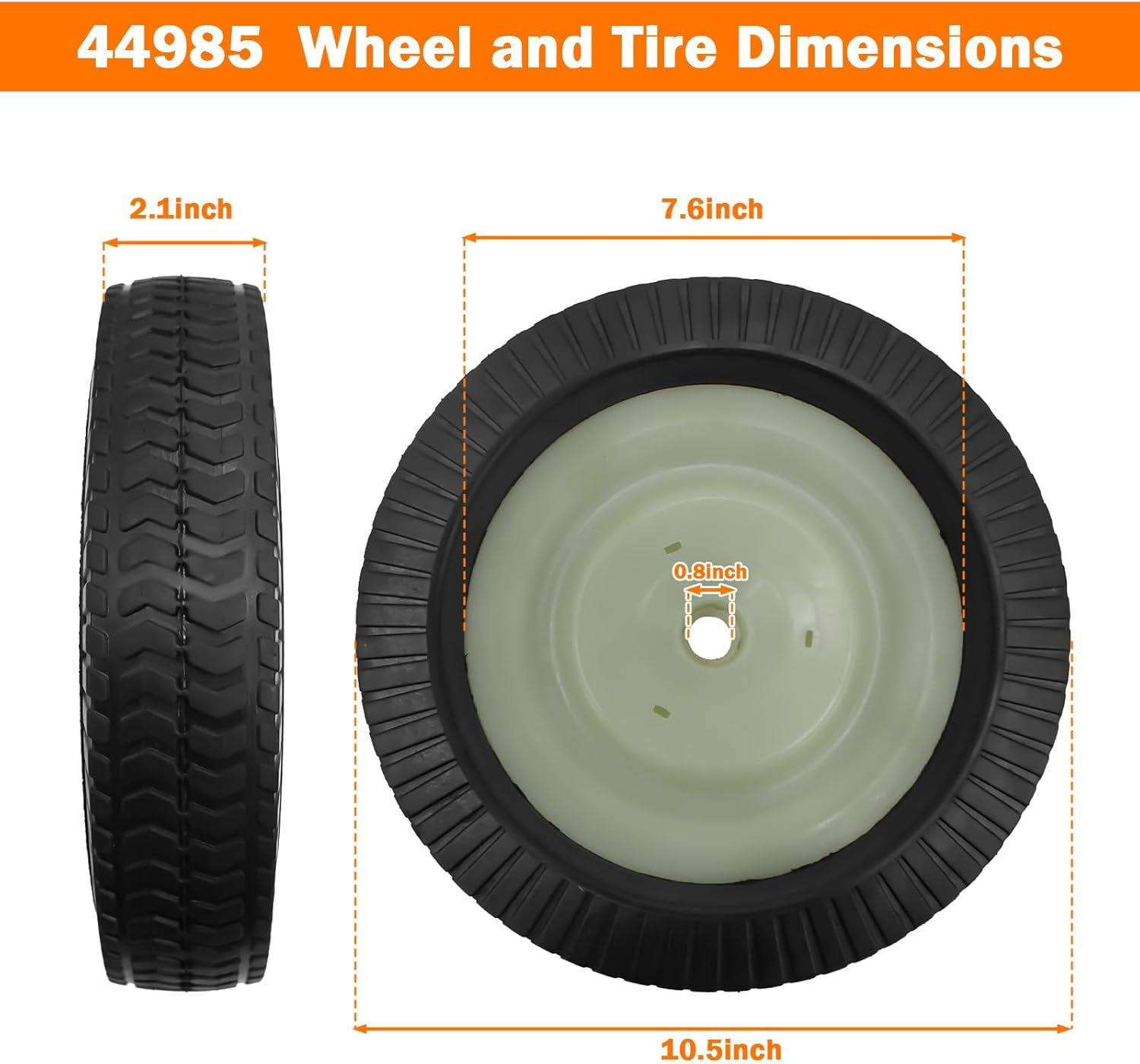44985 Lawn Sweeper Wheel Tire Complete Assembly Set Compatible with ...