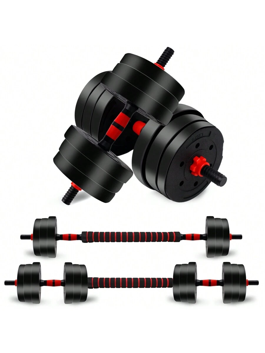 44LBS Adjustable Dumbbells Weights Sets, Non-Slip Barbell Weight Set ...
