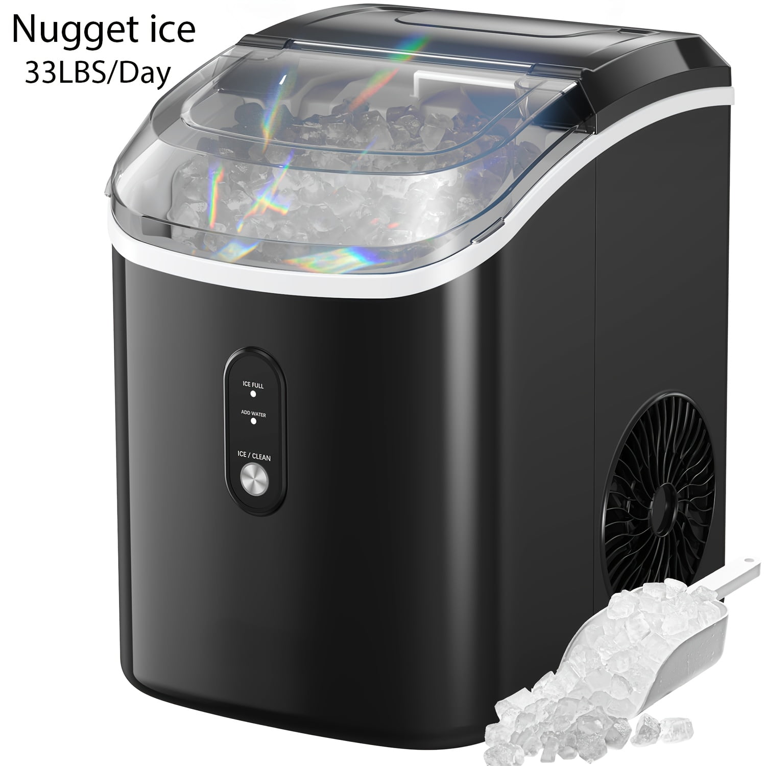 44Lbs Nugget Ice Maker or 26Lbs Bullet Ice Maker - Portable Soft ...