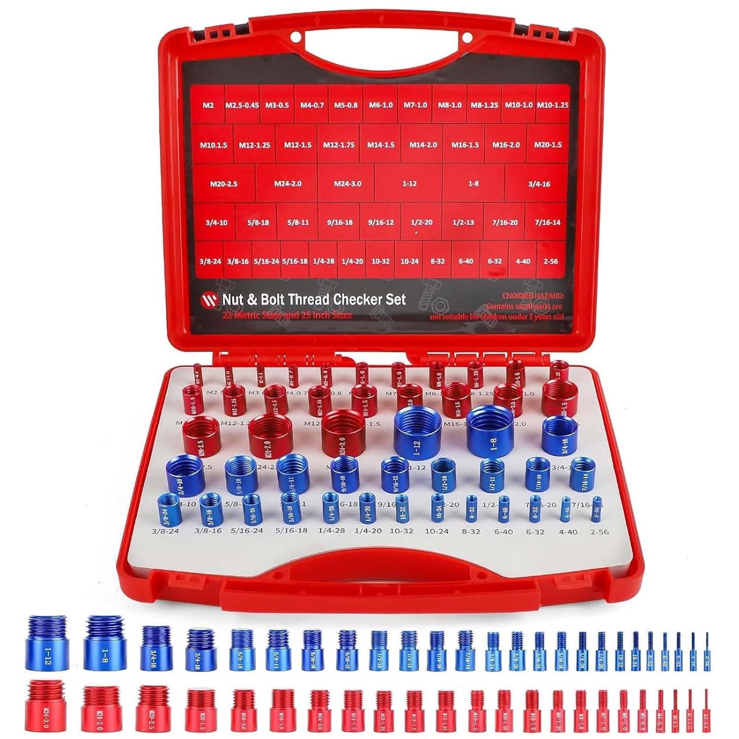 44PCS Alloy Nut and Bolt Thread Inspector, Thread Checker Standard and ...