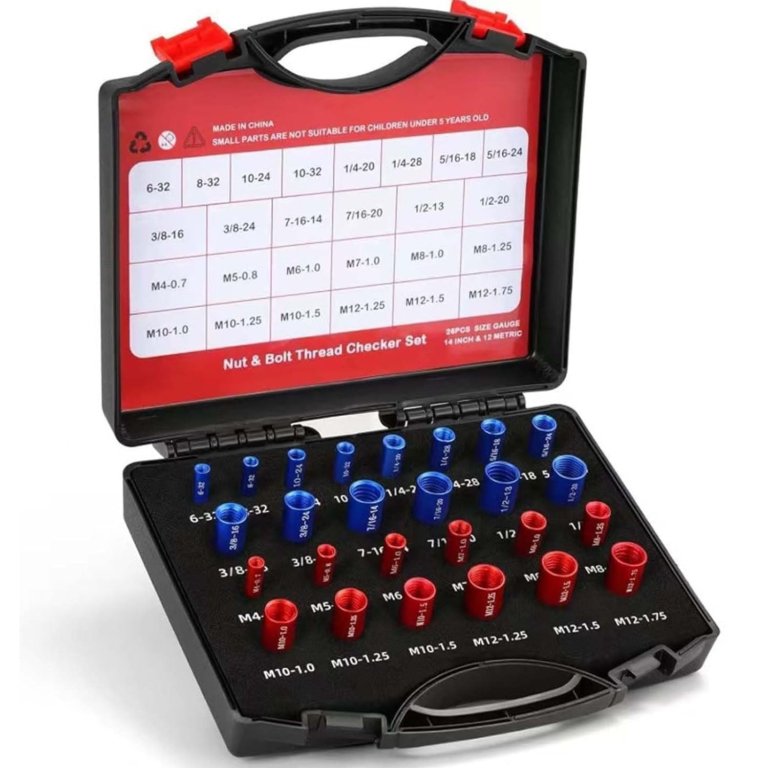 44PCS Alloy Nut and Bolt Thread Inspector, Thread Checker Standard and ...