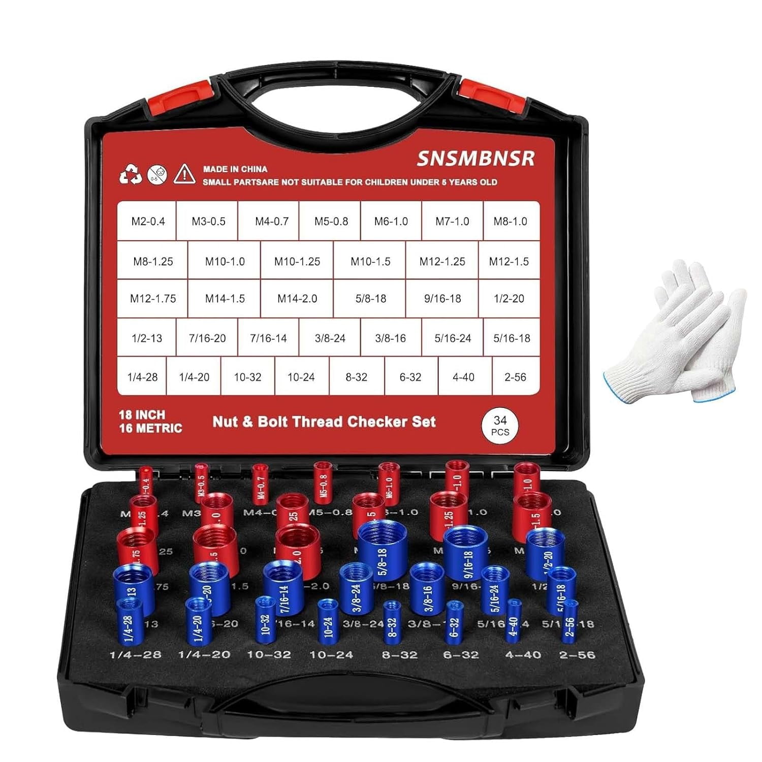 44PCS Alloy Nut and Bolt Thread Inspector, Thread Checker Standard and ...