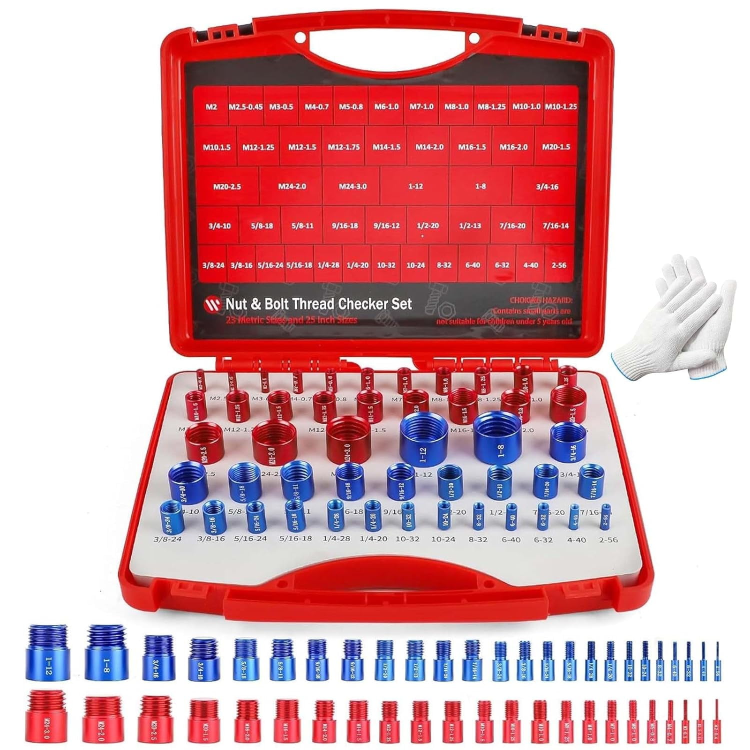 44PCS Alloy Nut and Bolt Thread Inspector, Thread Checker Standard and ...