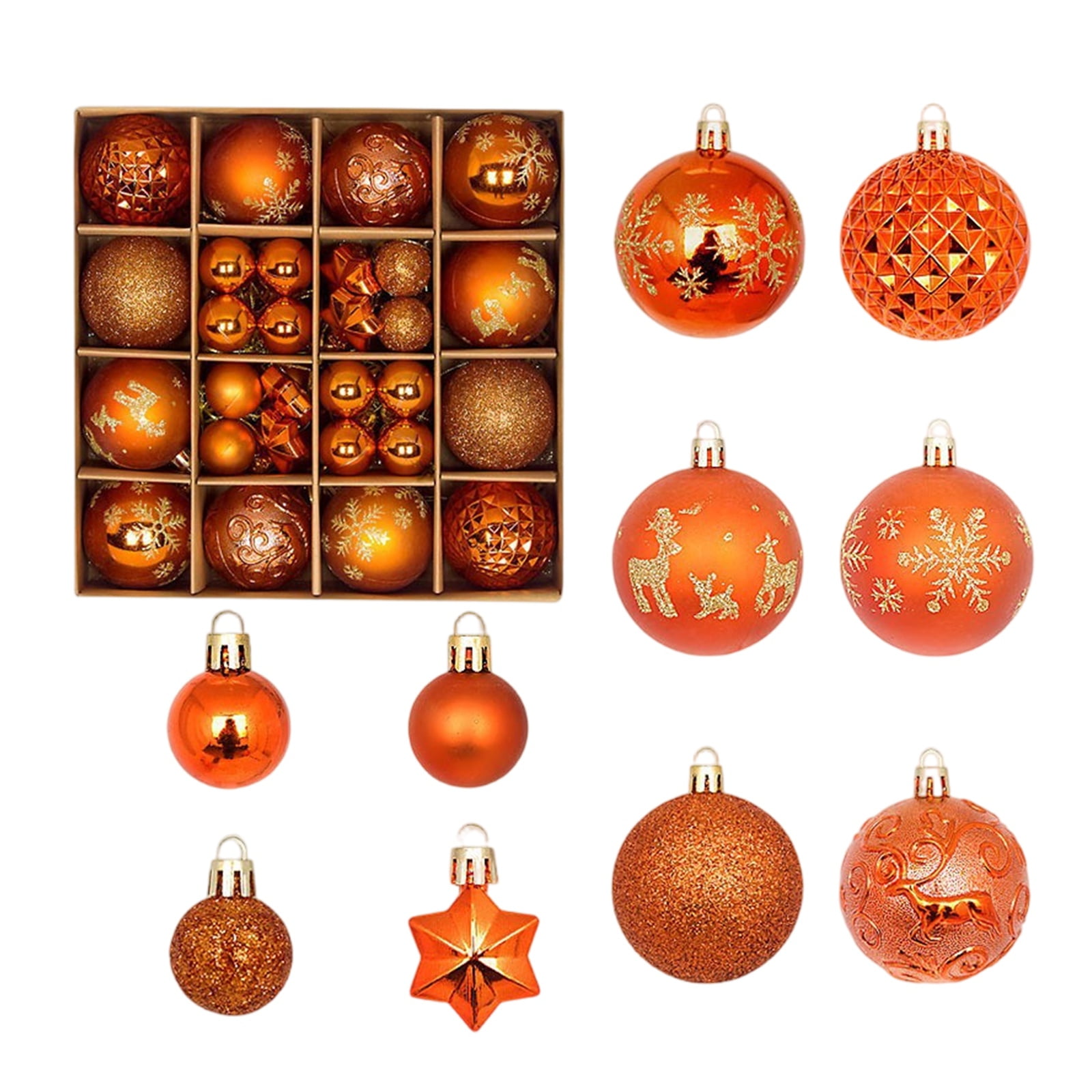44PCS Christmas Tree Ornaments Set, Shatterproof Multi-Color Christmas ...