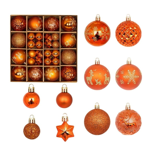 44PCS Christmas Tree Ornaments Set, Shatterproof Multi-Color Christmas ...