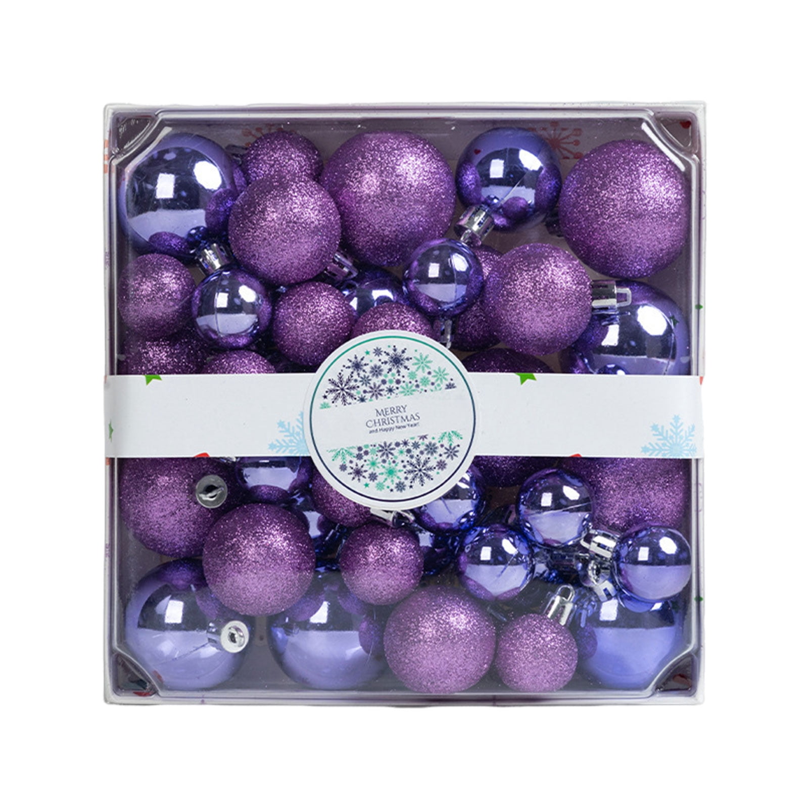 44PCS/SET Christmas Bauble Balls Pendant Xmas Tree Hanging Ornament ...