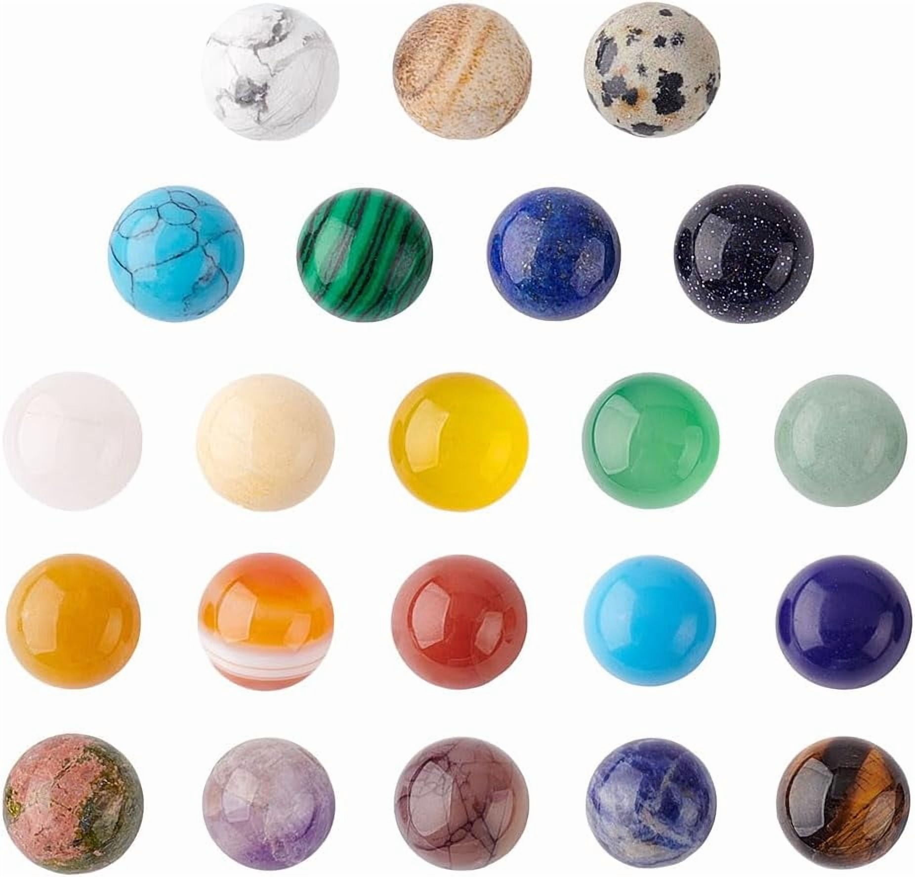44Pcs 22 Styles Natural Gemstones Cabochons Half Round Cabochons 10mm ...