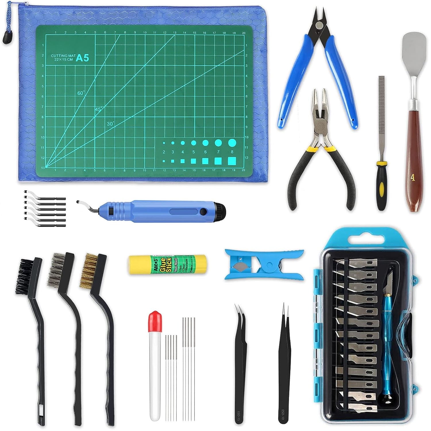 44Pcs 3D Printer Tool Kit – Professional Accessory Set with Deburring ...