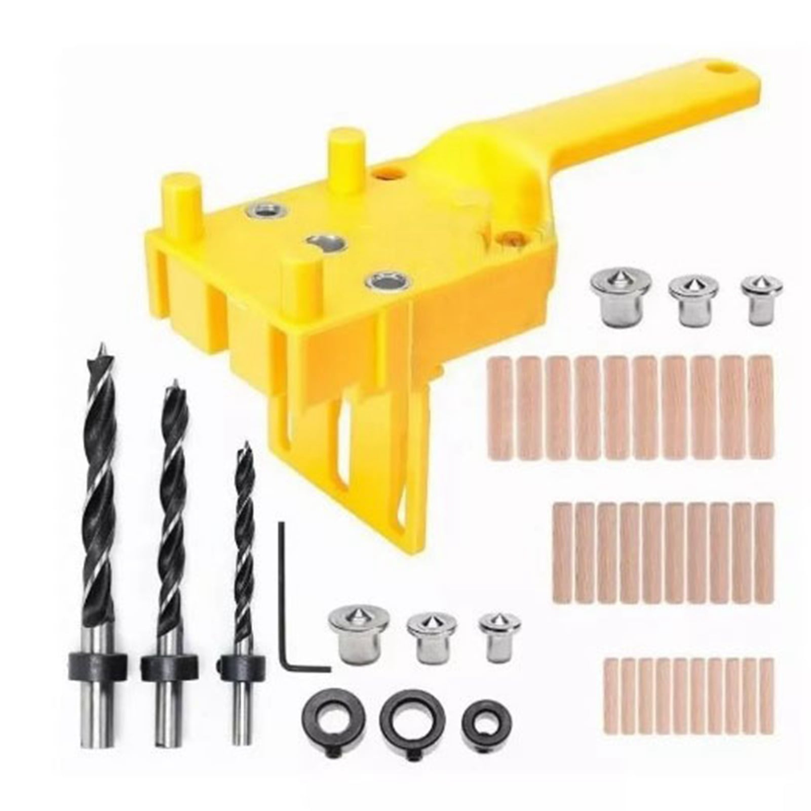 44Pcs Dowel Jig Handheld Dowelling Hole Drilling Guide Tool 6mm 8mm ...
