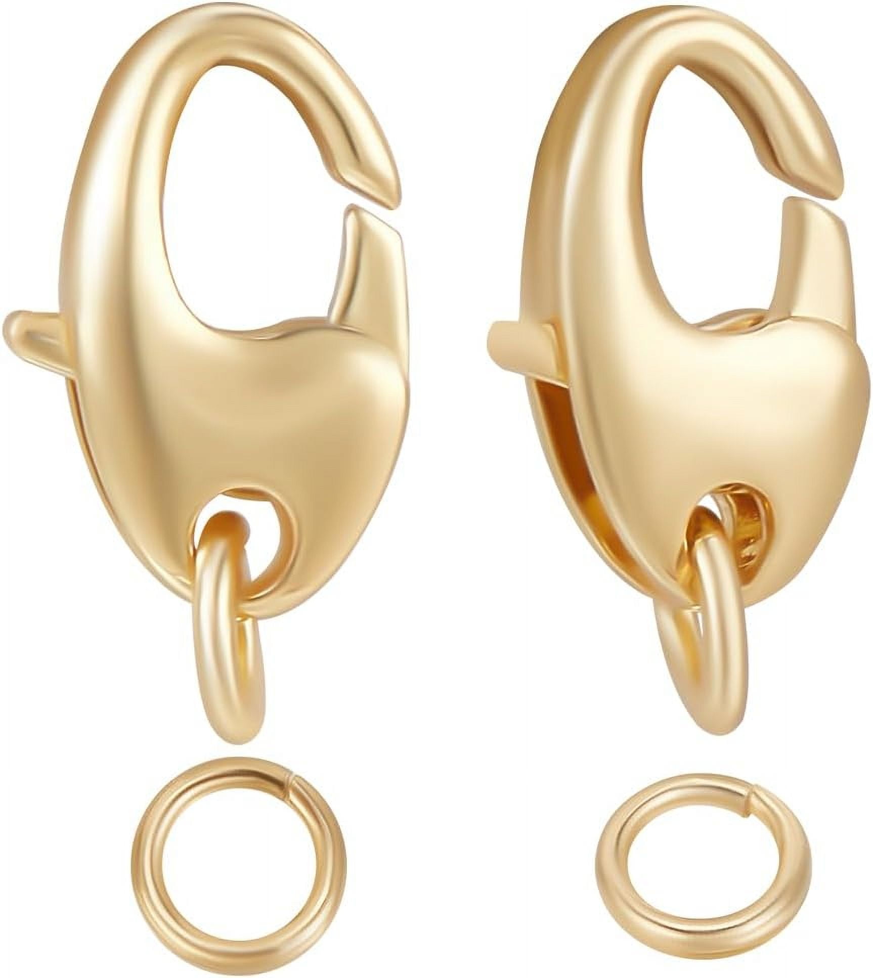 44Pcs Lobster Clasps 18K Gold Plated Oval Key Ring Clasps Hooks with ...