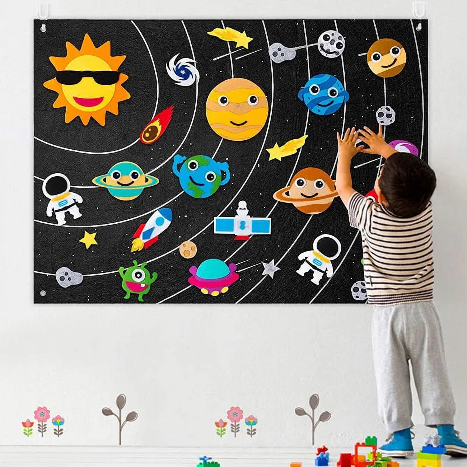 44Pcs Outer Space Felt Story Board Set 3.5 Ft Solar System Universe ...