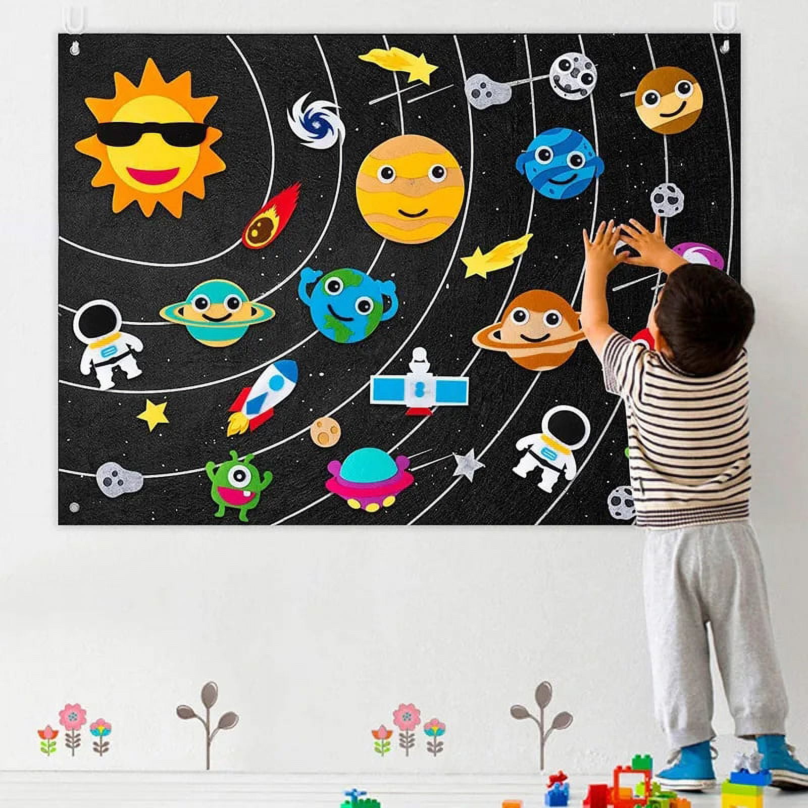 44Pcs Outer Space Felt Story Board Set 3.5 Ft Solar System Universe ...