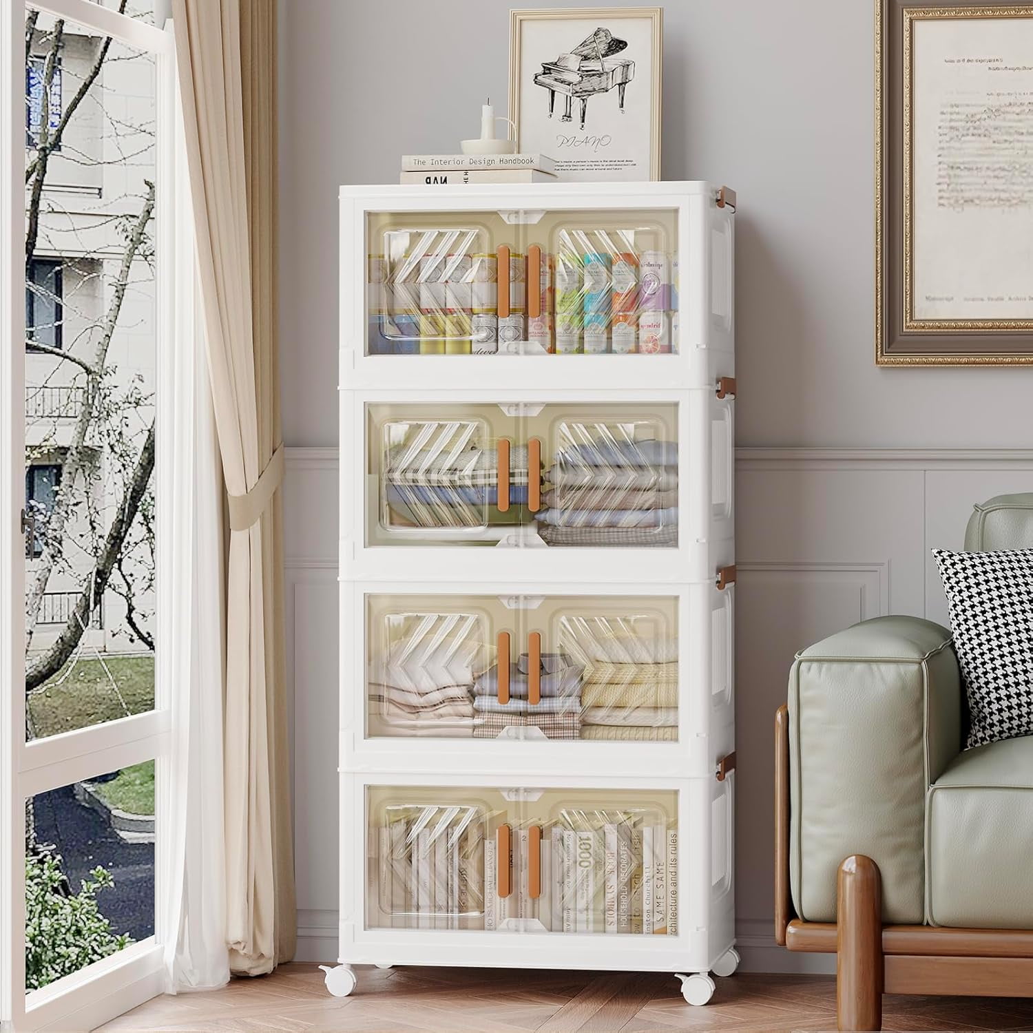 44QT Stackable Storage Bins with Lid, Closet Organizers and Storage ...