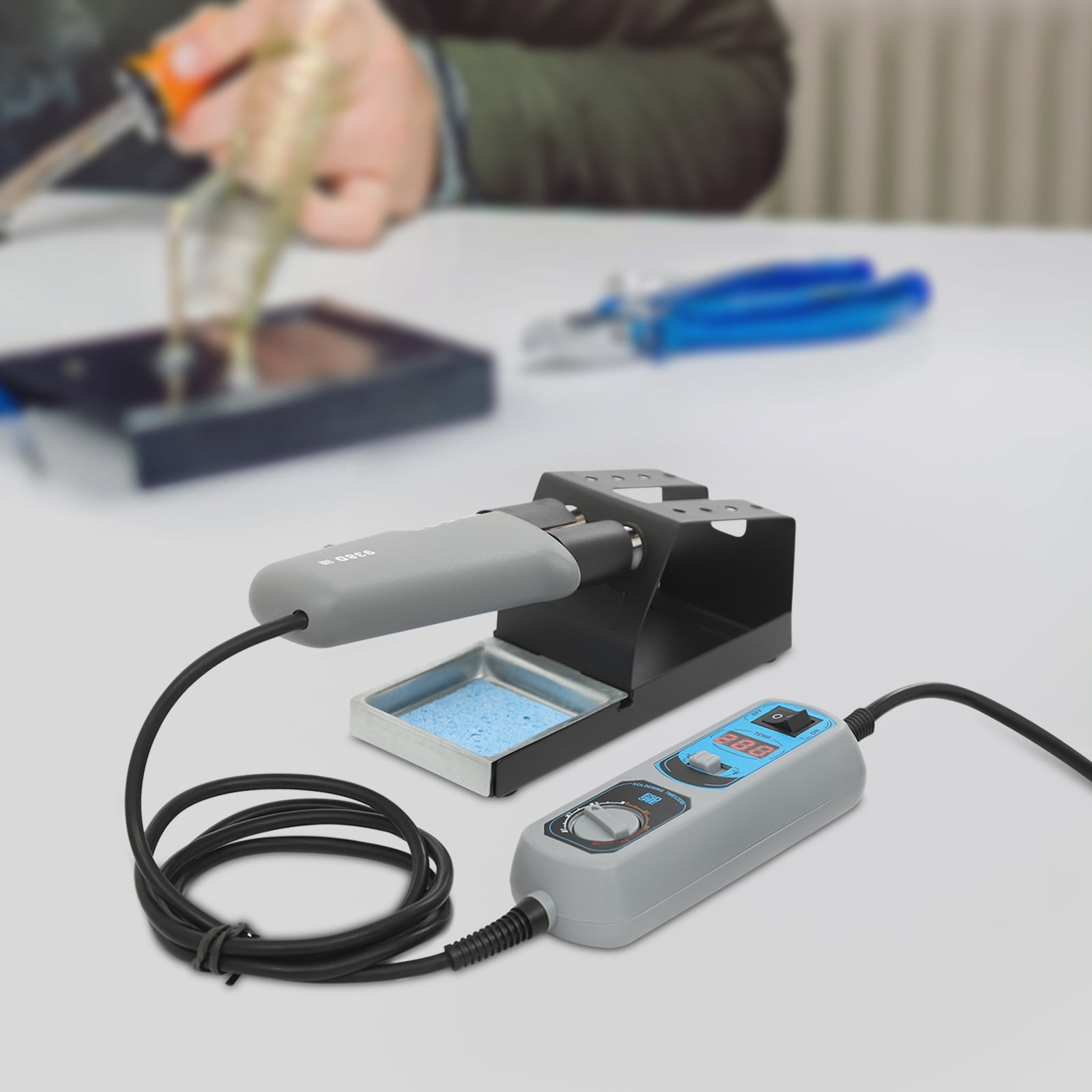44W Soldering Station with Adjustable Tweezers, 5.43x2.01x1.3in ...