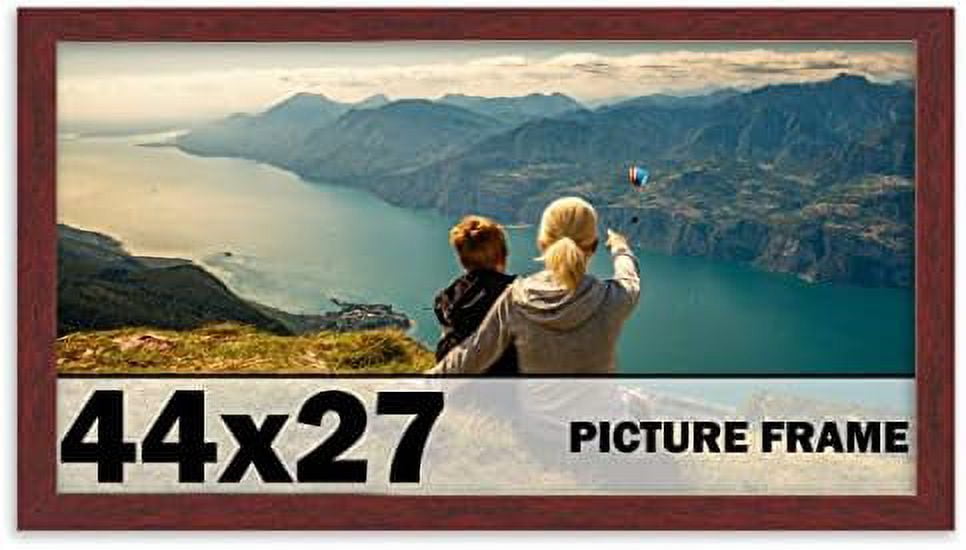 44X27 Frame Brown Mahogany Picture Frame - 100% Solid Wood Frame Kit ...
