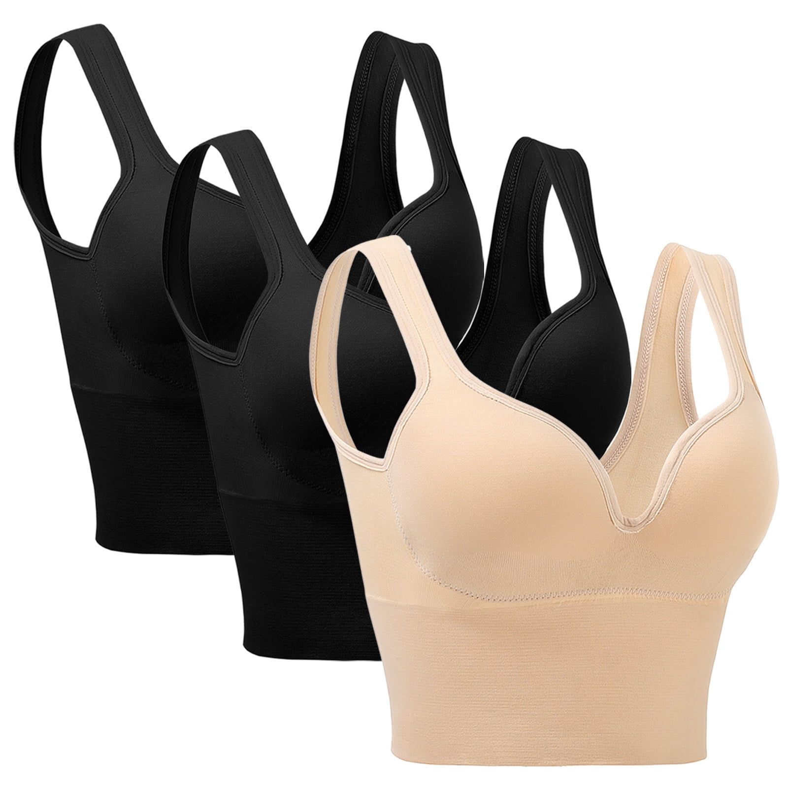 44b Bra Workout Bras for Women 3 Pieces Womens Sports Bra No Wire ...