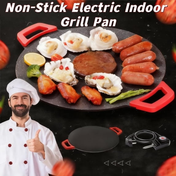 44cm/43cm Optional Electric Grill Pan with Maifan Stone Coating - Non ...