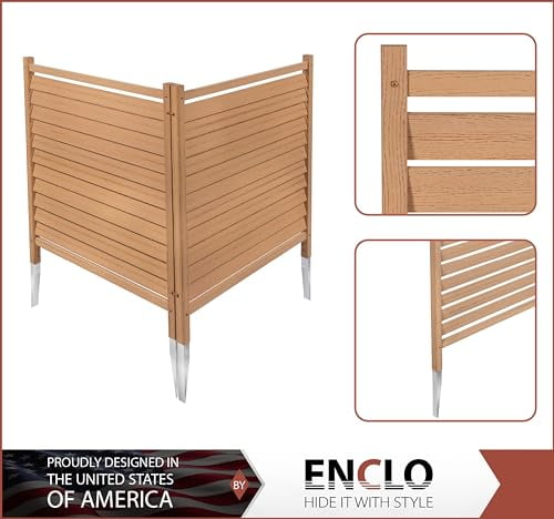 44in H x 36in W (2 Panels) No Dig Enclo Waverly Cedar Color Vinyl Privacy Screen, Outdoor ...