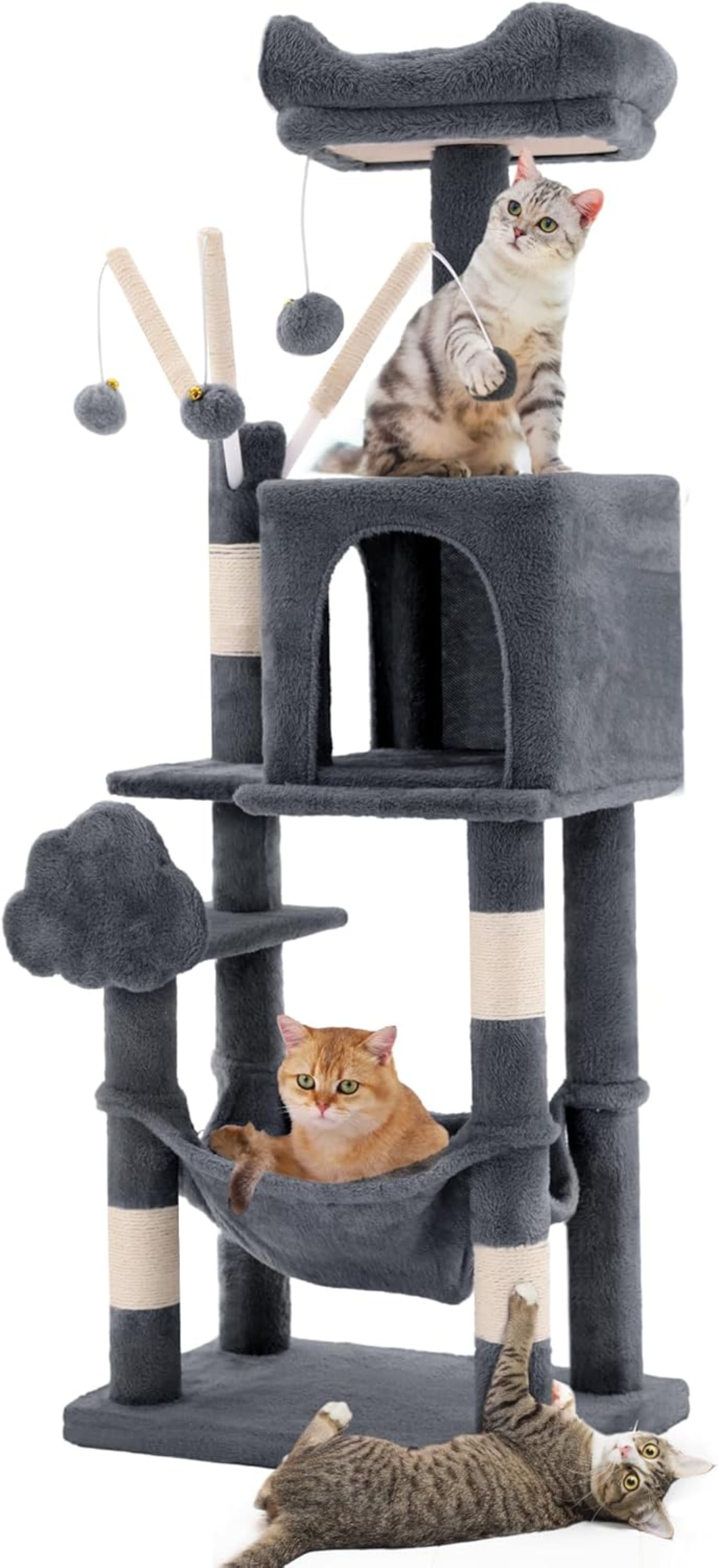 44in Multi-Level Cat Tree for Indoor Kittens, Cat Furniture with ...