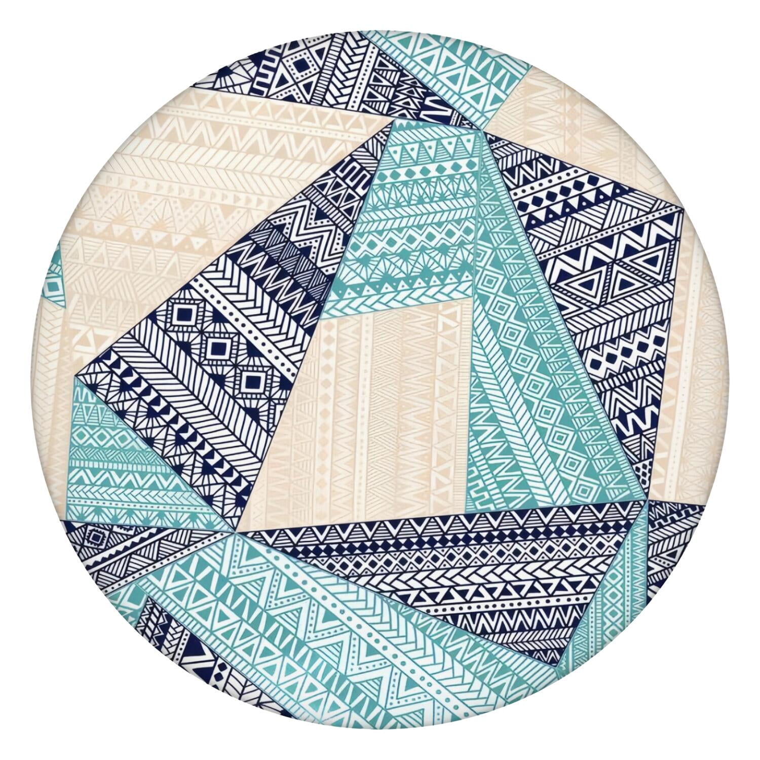 44in Round Tablecloth with Elastic Edge, Waterproof Fitted Table Cover ...