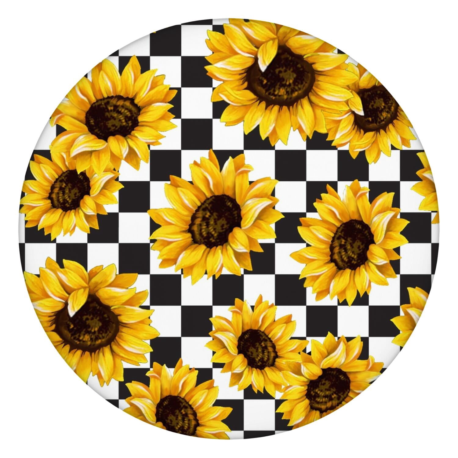 44in Round Tablecloth with Elastic Edge, Waterproof Fitted Table Cover ...