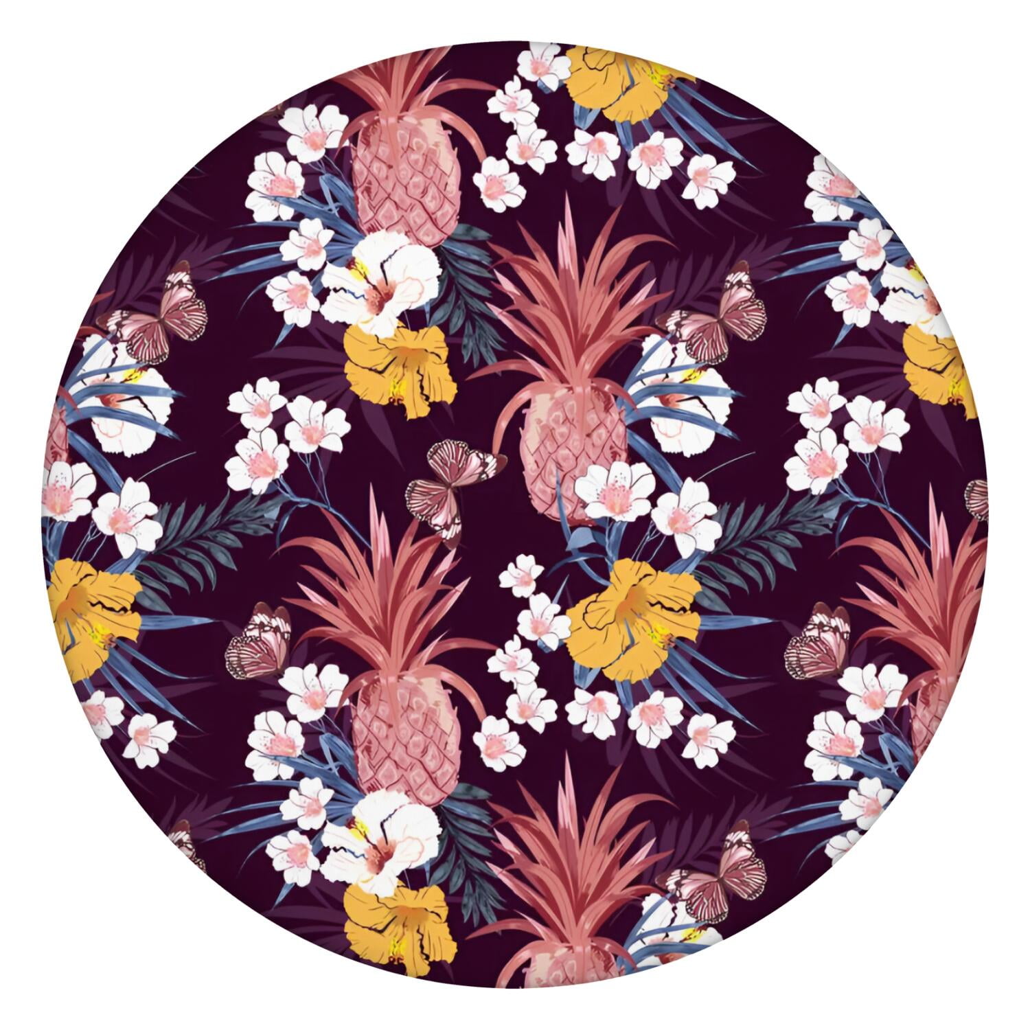 44in Round Tablecloth with Elastic Edge, Waterproof Fitted Table Cover for 36-44" Tables ...