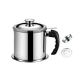 44oz Bacon Grease Container with Strainer,Stainless Steel Grease ...