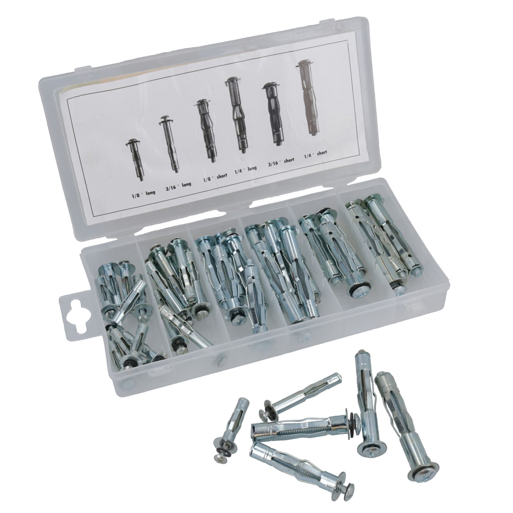 44pc Molly Bolt Hollow Wall Plasterboard Cavity Anchors Fasteners ...
