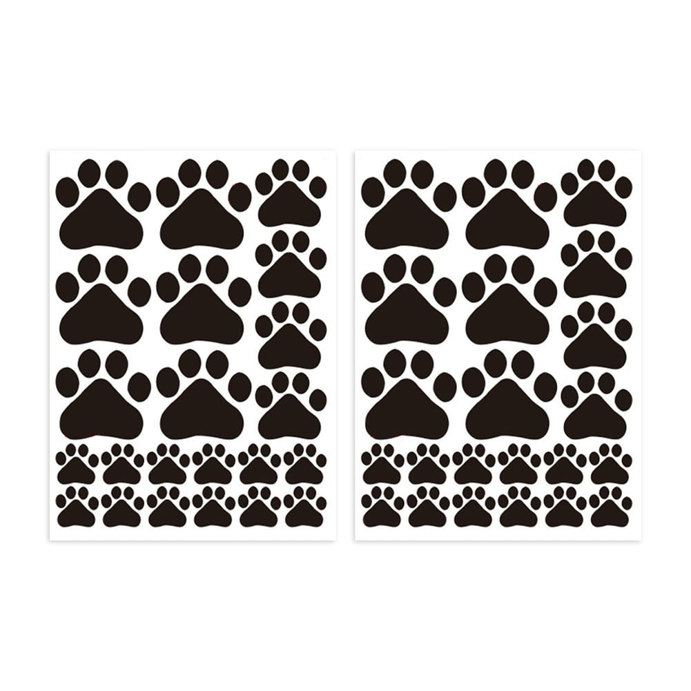 44pcs Dog Cat Footprints Pawprints Wall Stickers Pet Paws Vinyl Art ...