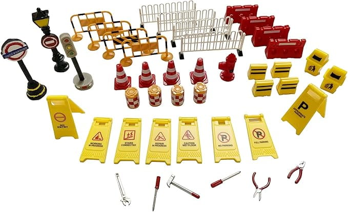 44pcs Miniature Plastic Traffic Light Street Road Training Roadblock ...