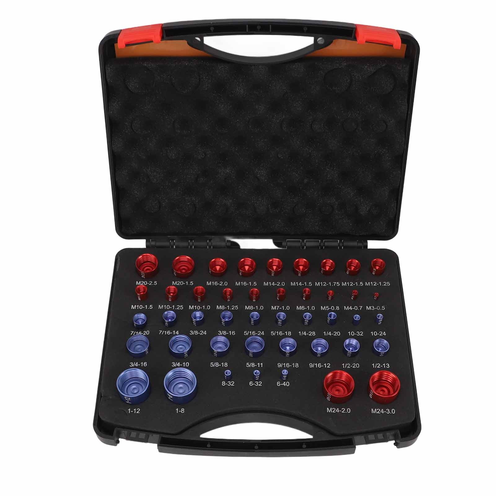 44pcs Nut and Bolt Thread Checker Red Blue Nut and Bolt Size Gauge Inch ...