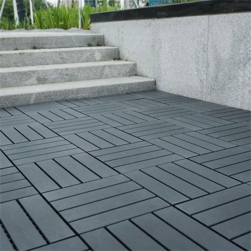 44pcs Plastic Interlocking Deck Tiles, 11.8"x11.8" Waterproof Outdoor ...