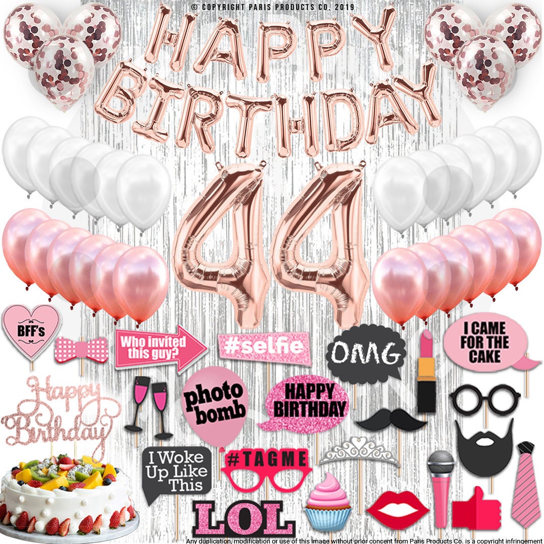 44th Birthday Decorations, Birthday Party Supplies, 44th Birthday ...