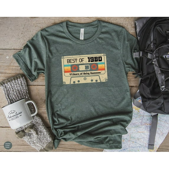 44th Birthday Shirt, 1980 Limited Edition Cassette T-Shirt, 44th ...