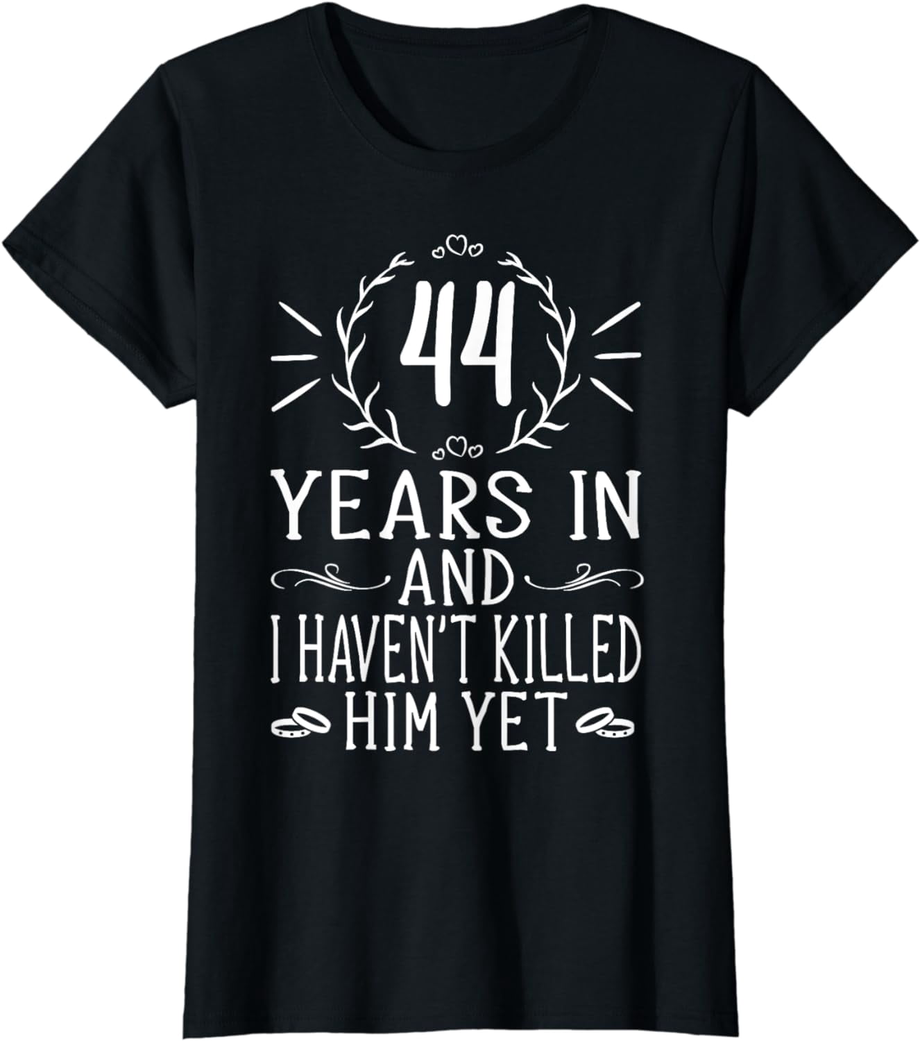 44th Wedding Anniversary Shirt For Her - 44 Years Marriage T-Shirt ...