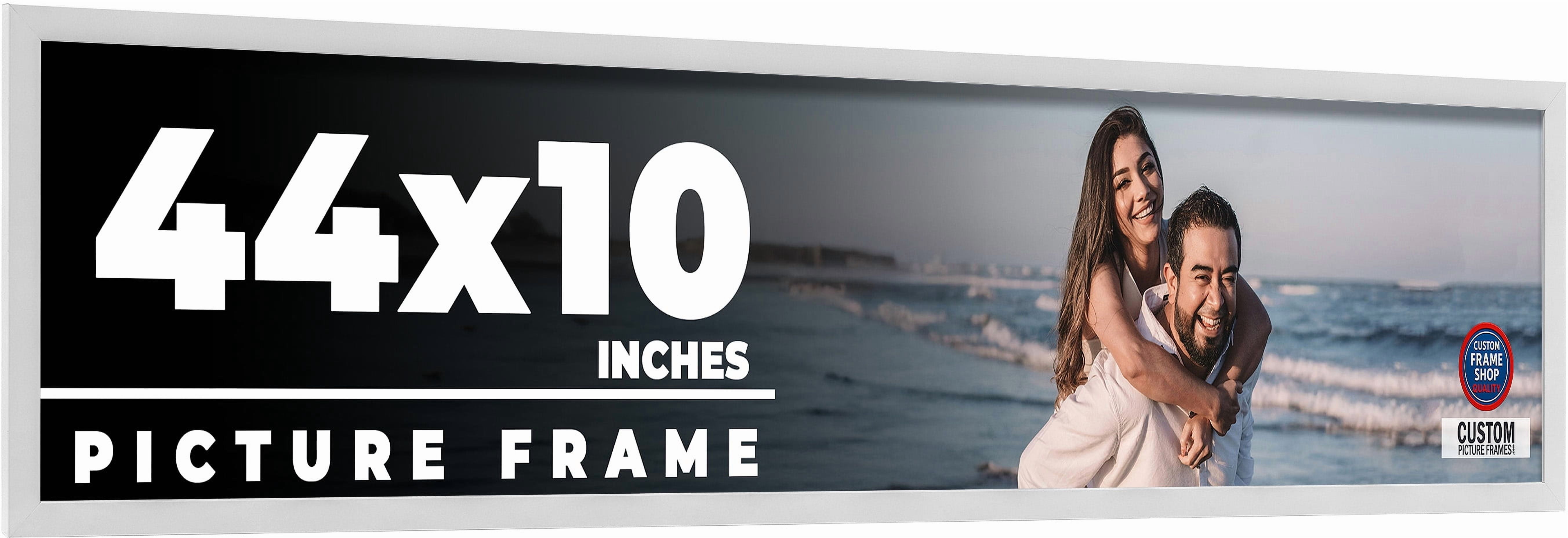 44x10 Frame White Real Wood Picture Frame Width 0.75 inches | Interior ...