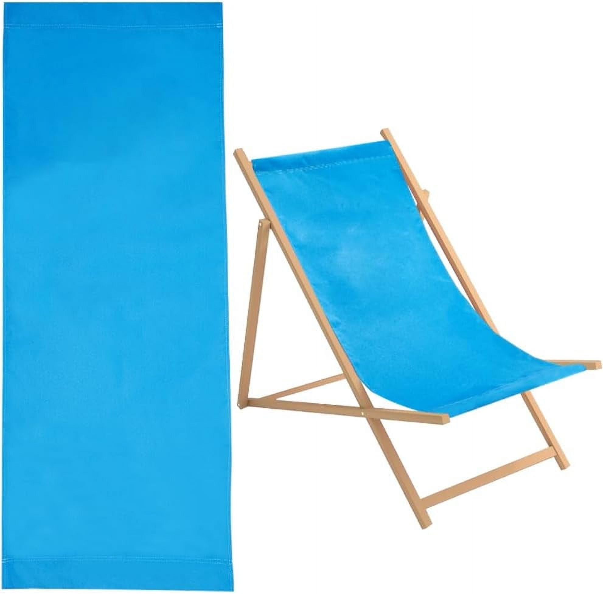 44x17 Beach Sling Chair Replacement Canvas 1mm Thick Blue Patio Sling ...