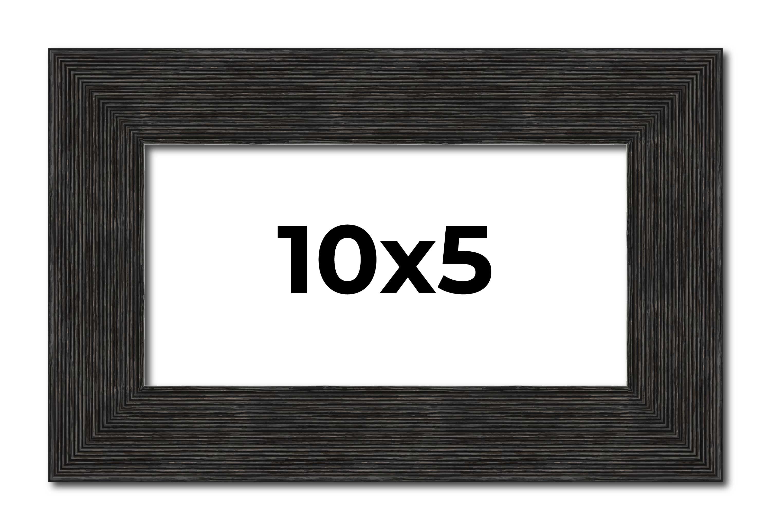 5x10 Contemporary Black Picture Frame - UV Acrylic, Foam Board Backing ...