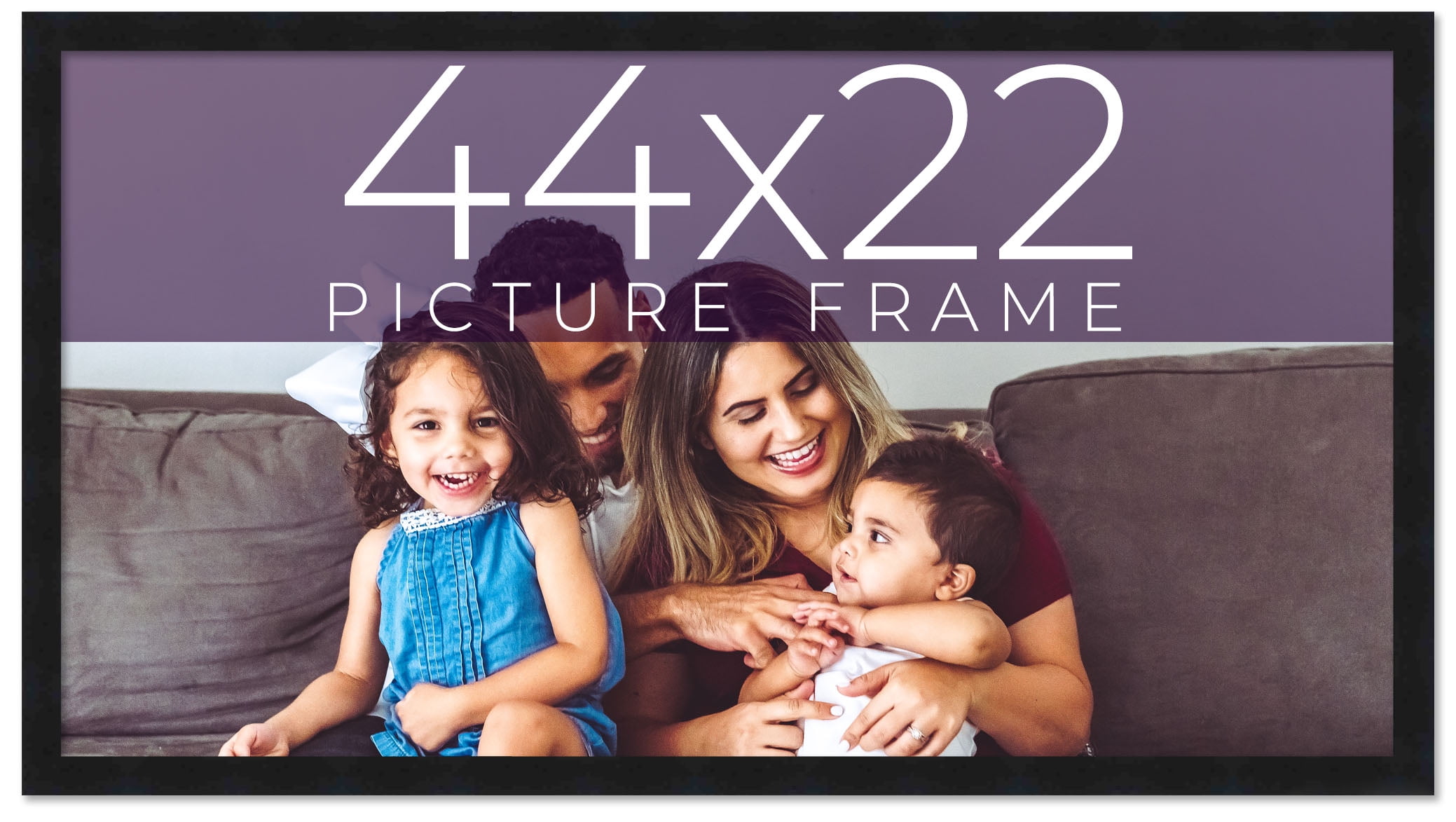 44x22 Frame Black Real Wood Picture Frame Width 0.75 inches | Interior ...