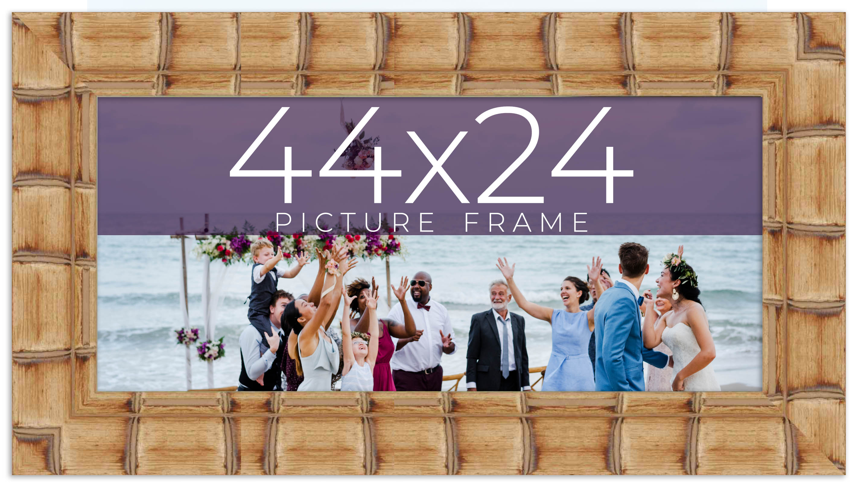 44x24 Frame Beige Real Wood Picture Frame Width 3 inches | Interior ...