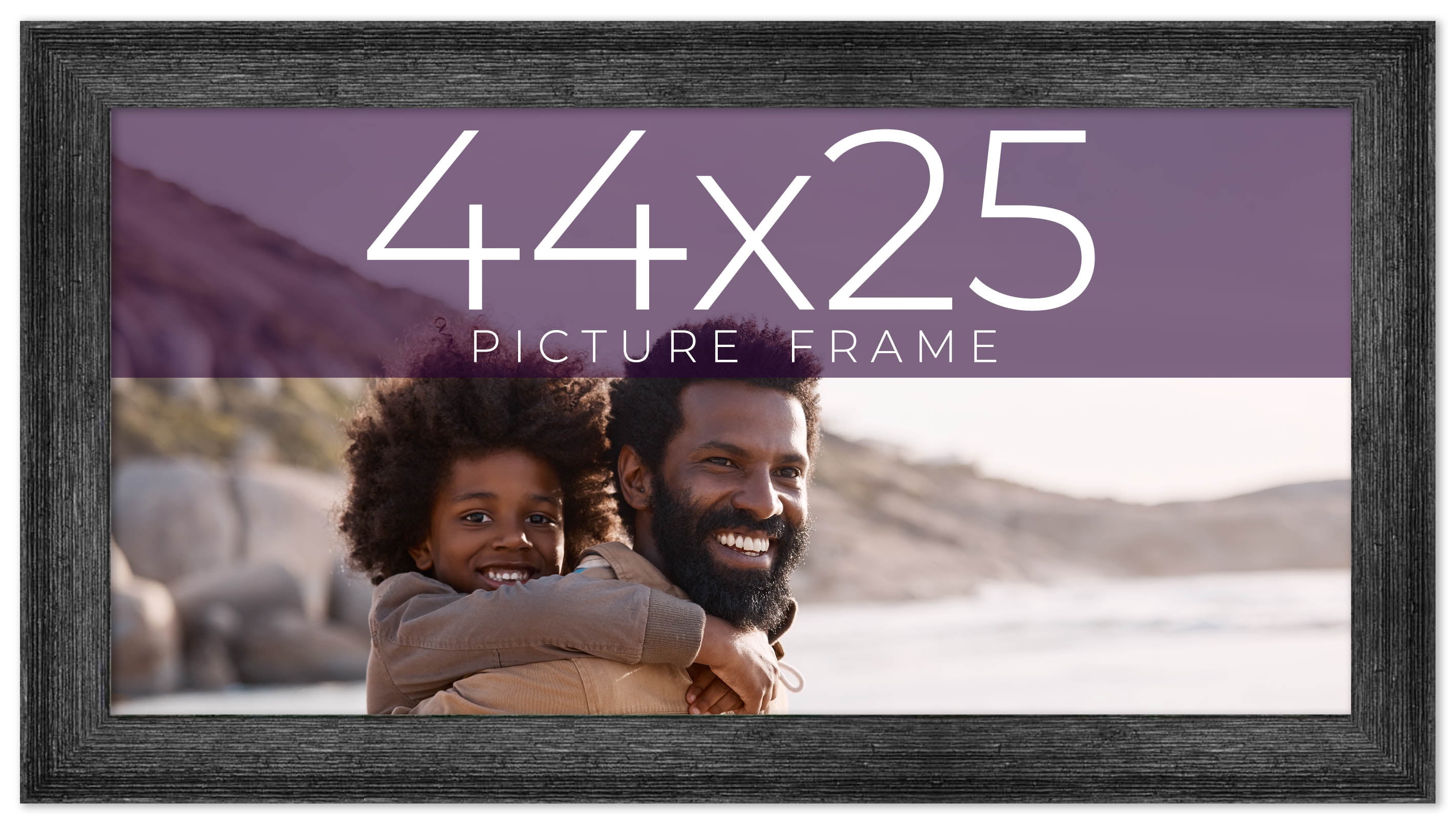 44x25 Frame Black Real Wood Picture Frame Width 1.5 inches | Interior ...