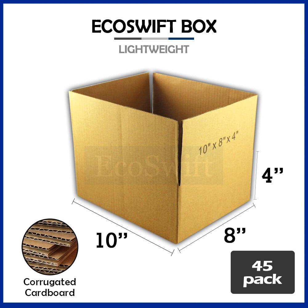 45 10x8x4 EcoSwift Cardboard Packing Moving Shipping Boxes Corrugated ...