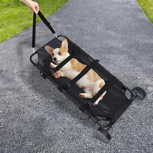 45"*22"Dog Stretcher w/2 Wheels,Dog Rescue Trolley Cart,Pet Veterinary ...