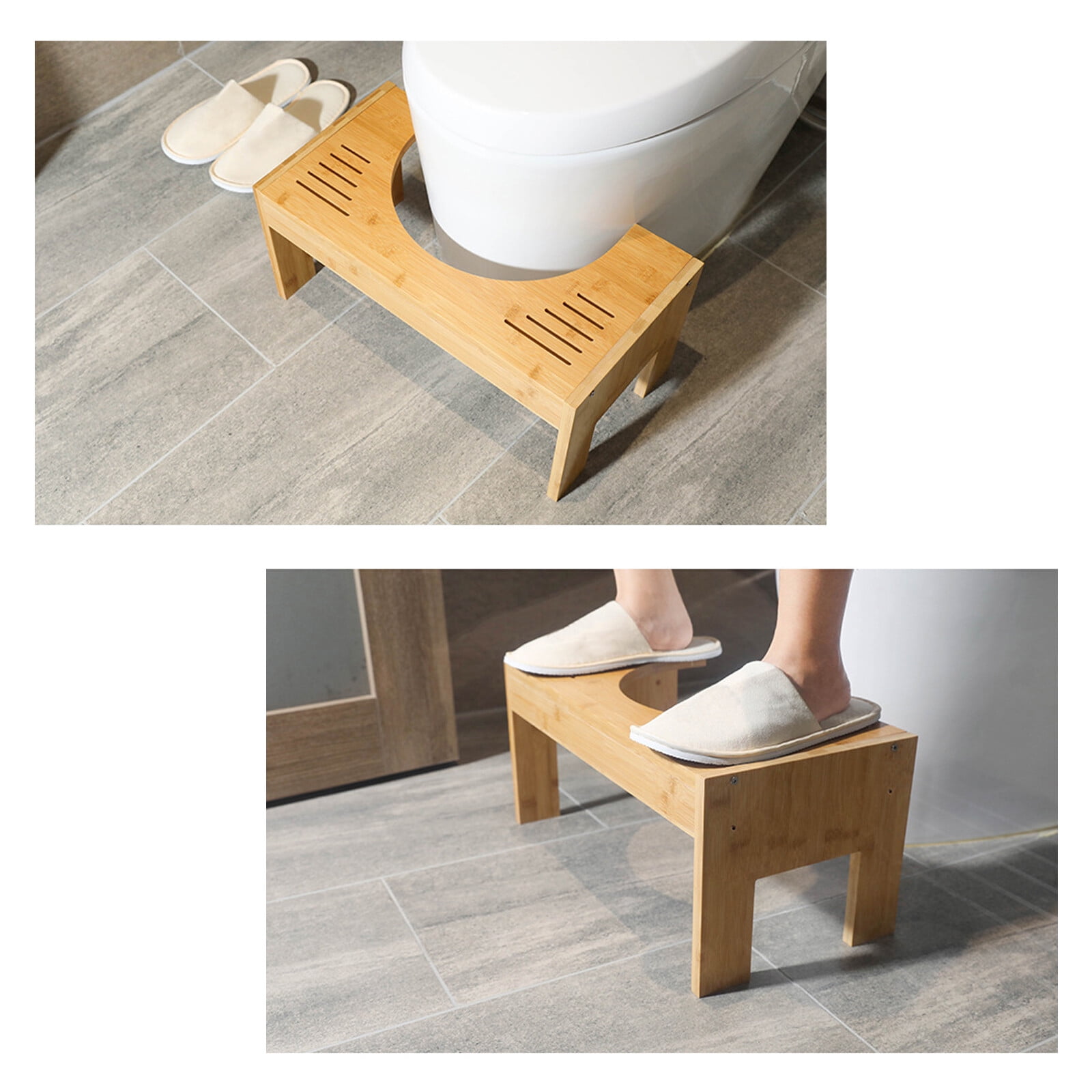 45*24.5*28cm Adjustable Toilet Stool Rectangular Log Color Toilet Stool ...
